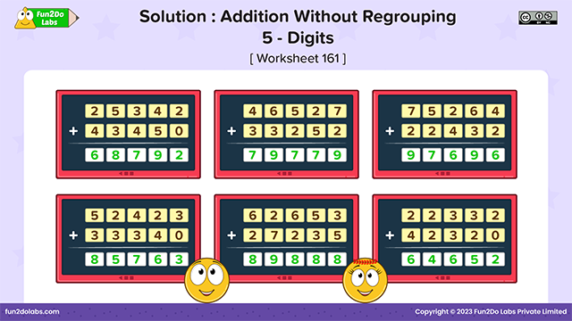 Addition Without Regrouping - Fun2Do Labs